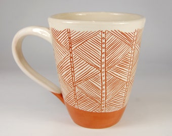 Sgraffito mug | Etsy