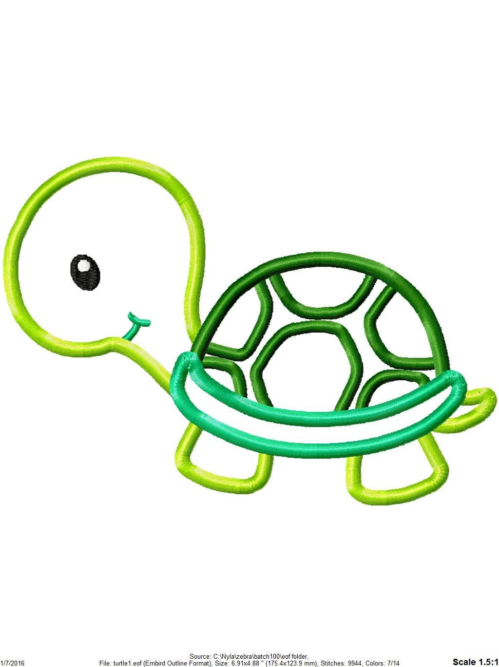 Turtle Applique Embroidery Design turtle applique design