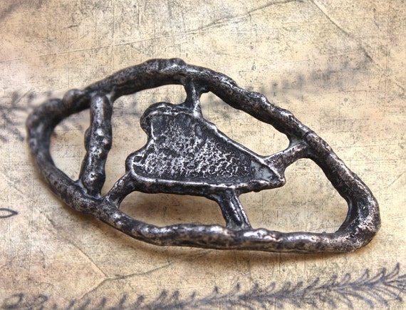 Heart Bracelet Link Connector Handmade Pewter Jewelry Supply