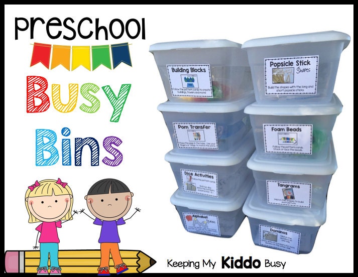 Preschool BUSY BINS Bundle of Educational Activities