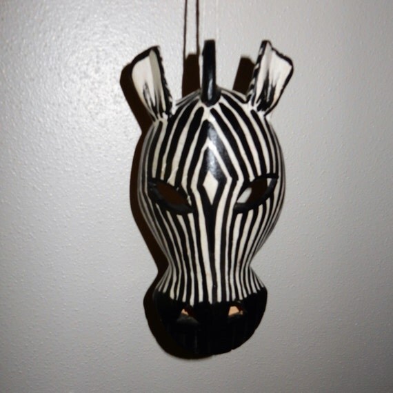 Items similar to zebra mask on Etsy