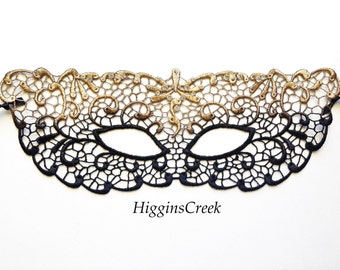 Sexy Lingerie Lace Mask Lace Masquerade Mask Black by HigginsCreek