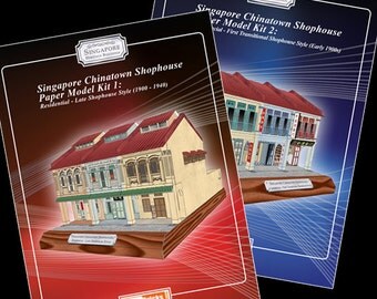 DIY 3D Paper Model Singapore Chinatown by PaperBricksDesign
