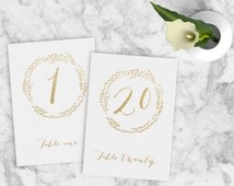 Unique gold table number related items | Etsy