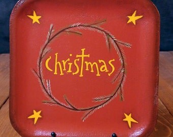 Primitive wood plate | Etsy