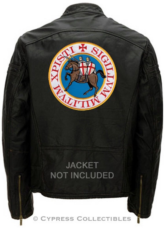 LARGE KNIGHTS TEMPLAR Seal Patch iron-on Embroidered White