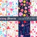 Spring Flowers Digital Paper and Patterns Watercolor Floral