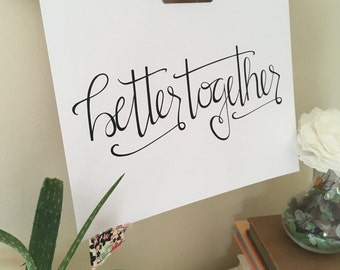 custom hand lettering wood signs invitations by OTheBliss on Etsy