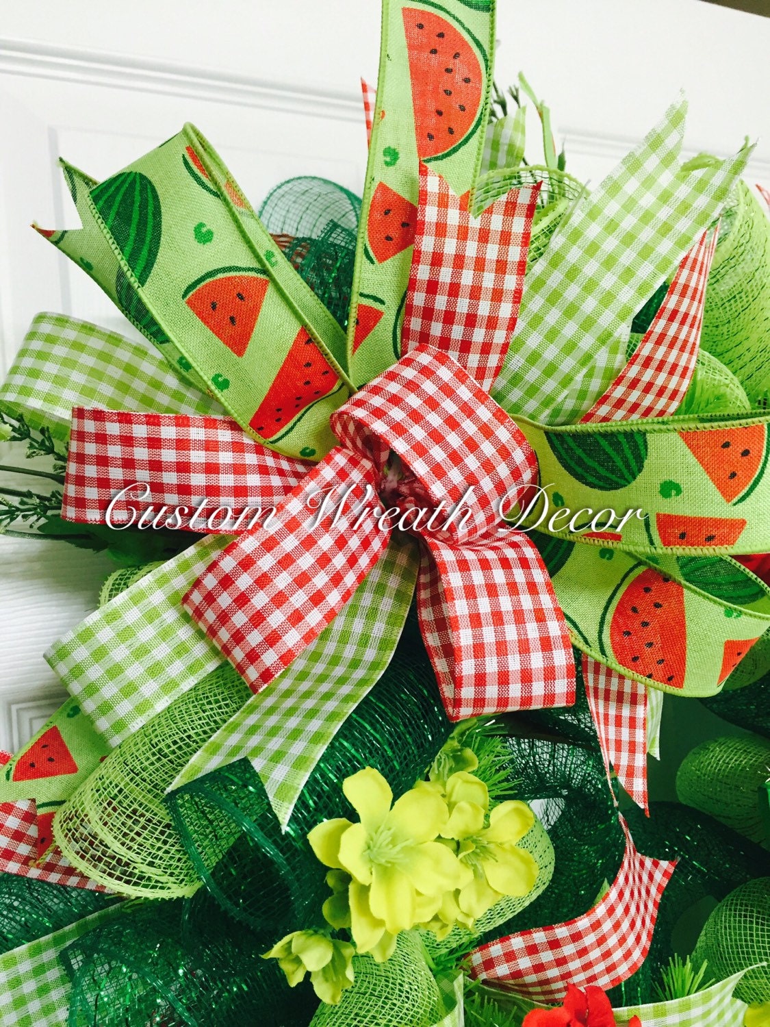 Watermelon Wreath Summer Wreath Happy Summer By Customwreathdecor