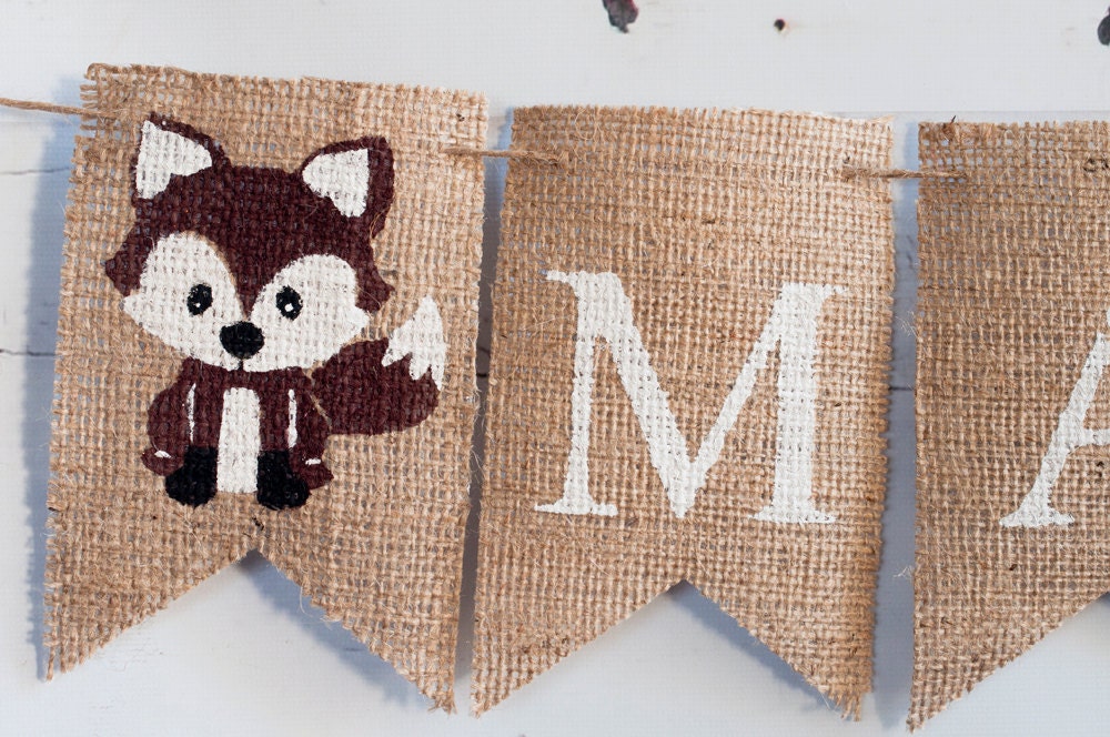 Fox Banner Fox Personalized Banner Personalized by SwankyBurlap