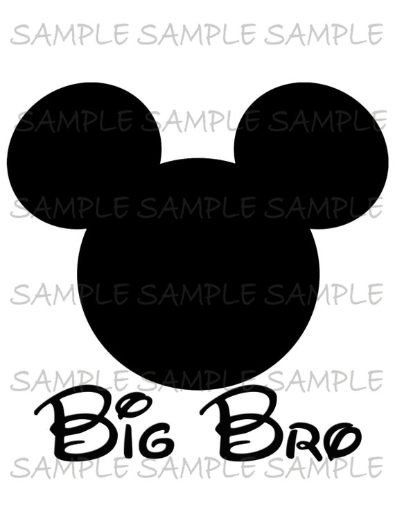 Mickey mouse head Big Bro IMAGE Use as Iron on or Clip art