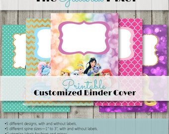 Printable Binder Covers Turquoise and Silver Glitter