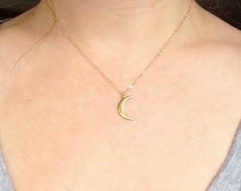 Half moon pendant | Etsy
