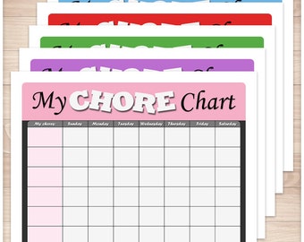Printable Kids Chore Chart Purple Children's Daily