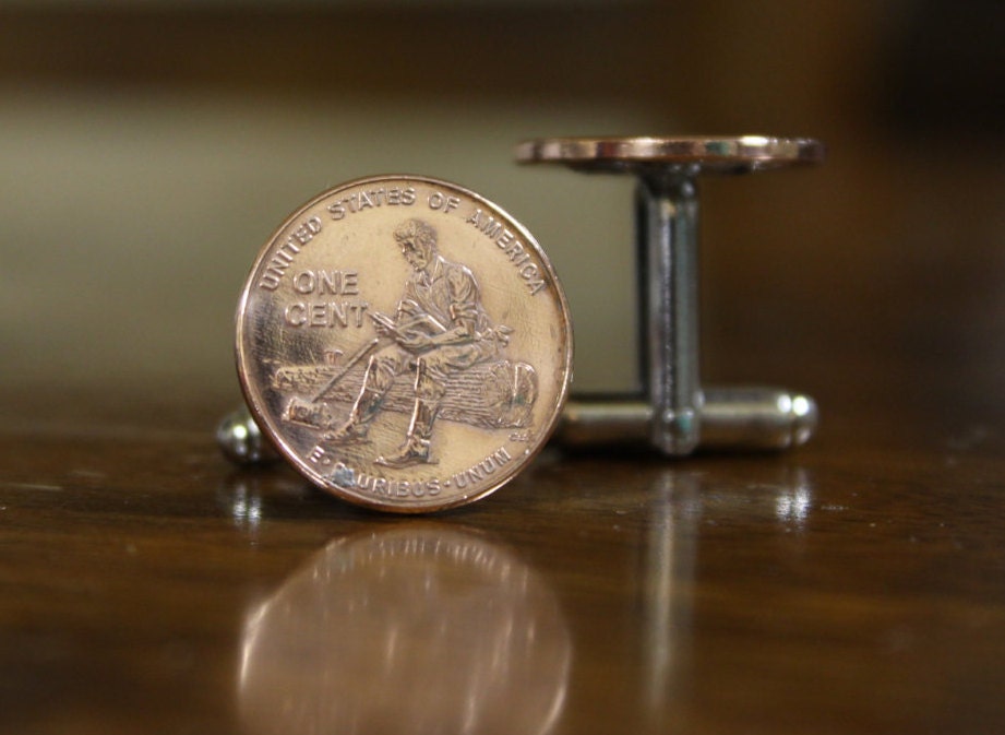 Abe Abraham Lincoln Penny Formative Years Coin Cufflinks 2009