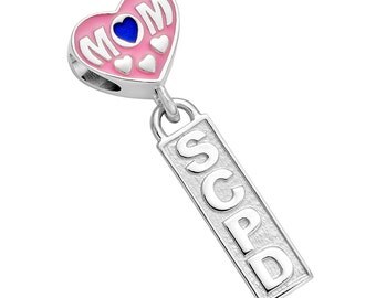 NYPD Shield Charm Fits Pandora Bracelet Sterling Silver