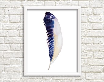 Three Feathers Print Printable Art Feather Art by TheBestPrintShop