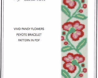 Peyote Pattern for bracelet Purple daisies by KikisBeadArts