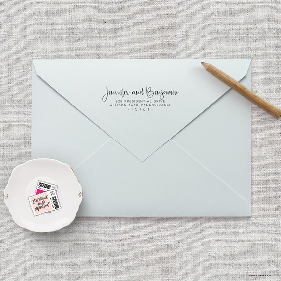 Return Address Stamp Calligraphy Address Stamp Personalized