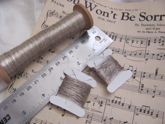 Metal Thread Antique French Early Century Silver 1 Thin Ply