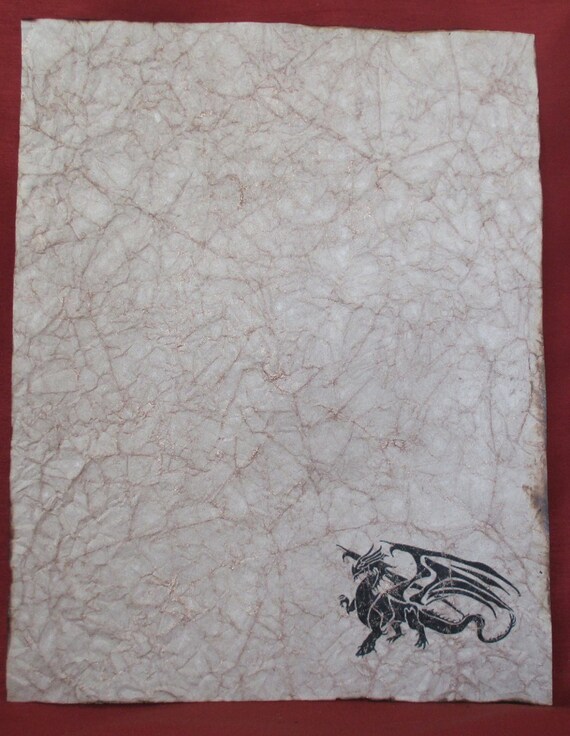 Medieval Dragon Antiqued Paper 10 Sheets