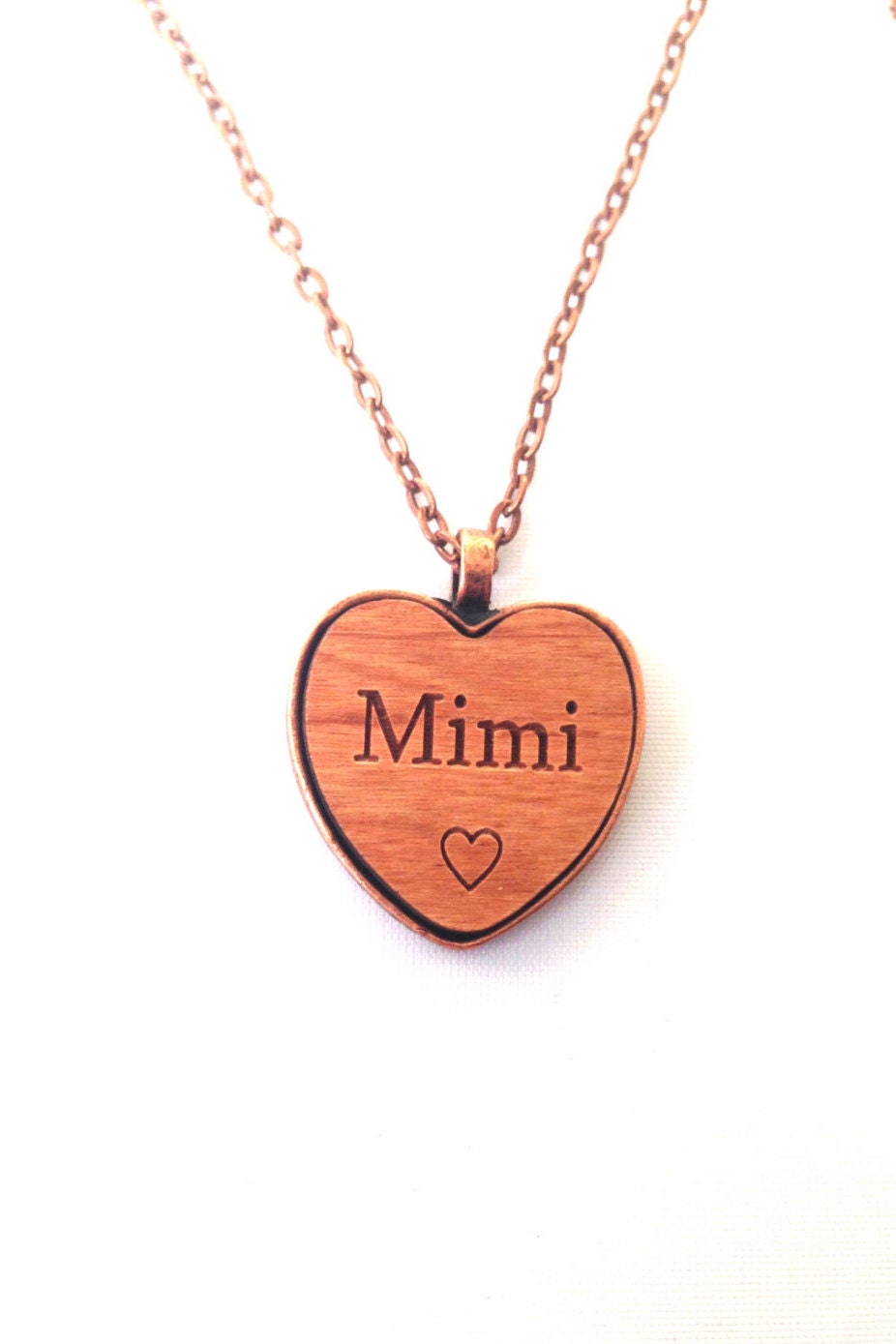 MIMI HEART NeCKLaCE pendant MIMI's jewelry necklace wood