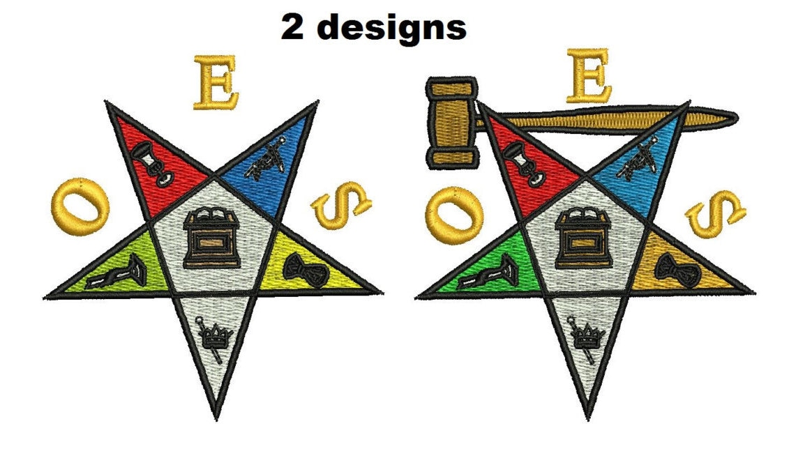 2 designs: OES Eastern Star Past Matron patterns 2 sizes