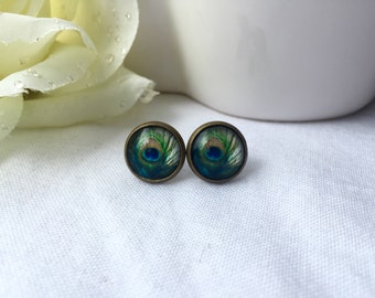 Peacock earrings | Etsy