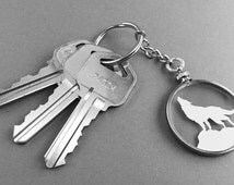Unique wolf key ring related items | Etsy