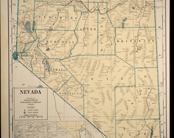 Nevada railroad map | Etsy