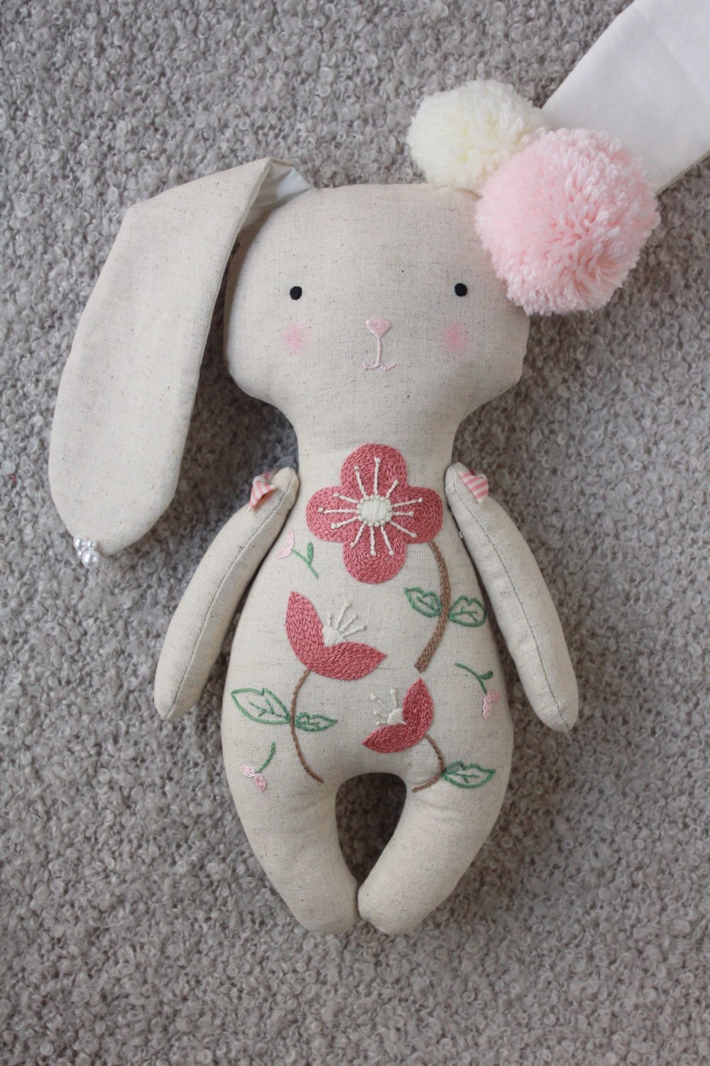 Hand Embroidery Bunny Doll by riaparamita on Etsy