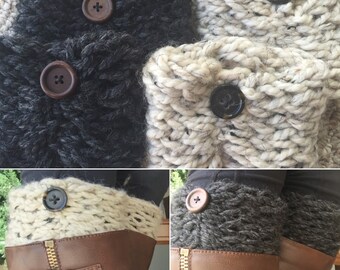 Items similar to Colorful knitted boot cuffs. on Etsy