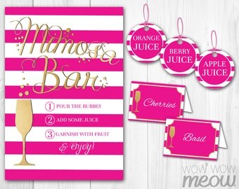 Mimosa bar labels | Etsy