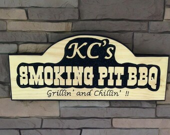 Your grill bbq sign with your name in it. Made of aluminum and