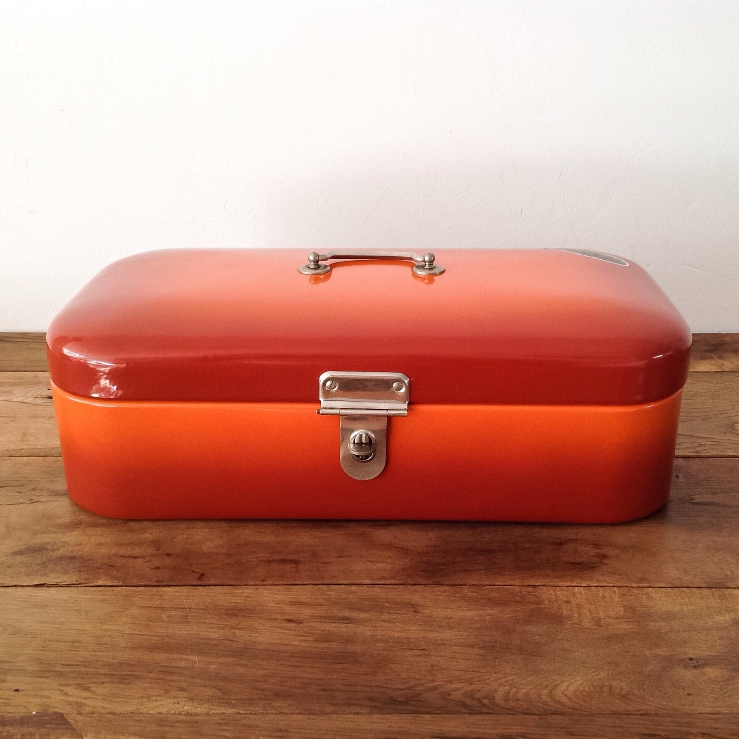 Vintage 50’s Dutch Orange Enamel Breadbox / Bread Bin – Dutch Flame ...