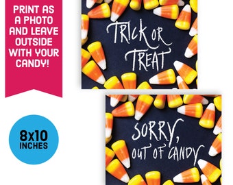 Halloween candy sign | Etsy