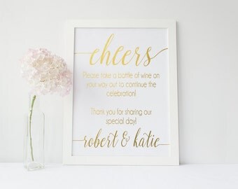 Gold cheers sign | Etsy