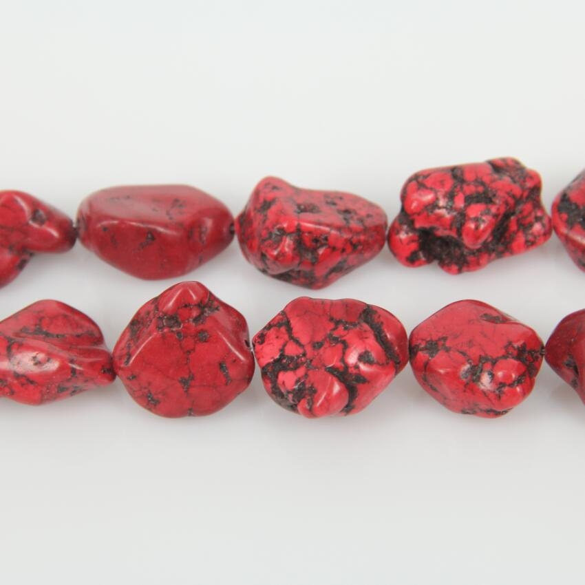 15.5 inches Red Turquoise Howlite Gemstones Loose Beads