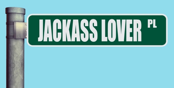 Jackass Lover PL Street Sign Place Heavy Duty Aluminum Warning