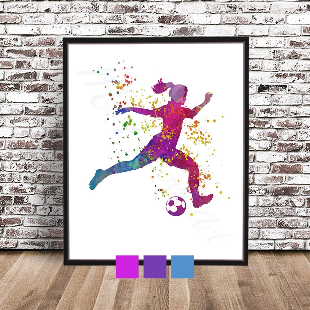 Girls Soccer Poster Football PRINT Womens Soccer 3 Kid