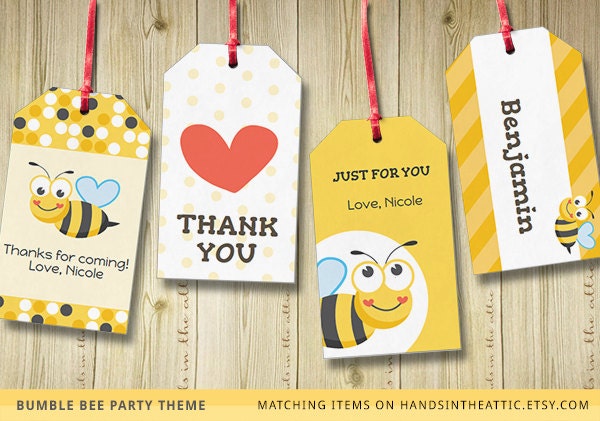 Gift tag printable text editable party gift by HandsInTheAttic