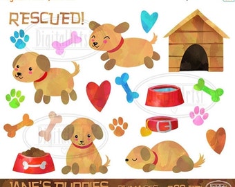 Unique puppy clipart related items | Etsy