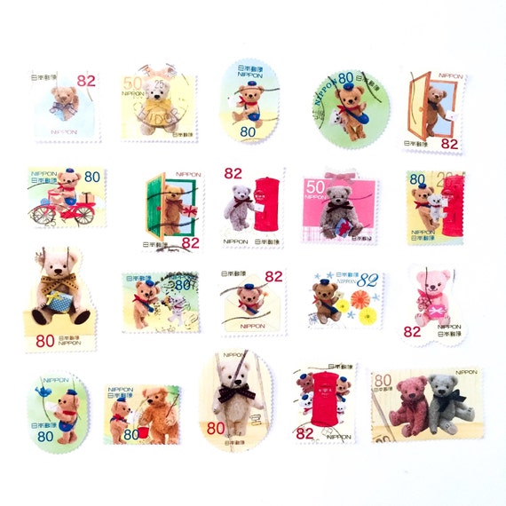 20 x Posukuma & Teddy Bear cute Japanese used by ArtStamped