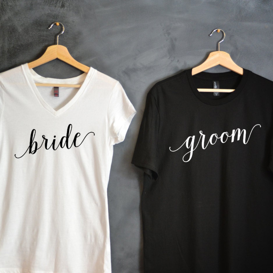 Bride And Groom T Shirt Package Bride Shirt By Hellohandpressed