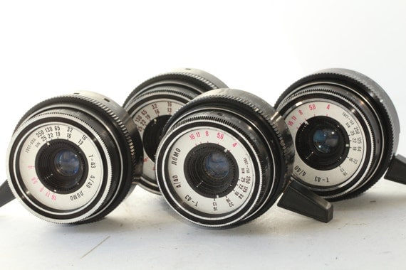 4 psc. Lens Triplet. T-43. 4/40 mm. LOMO. Cameras Smena. For