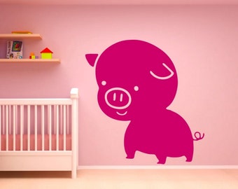 Pig wall decals | Etsy