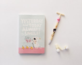 Little Red Journal Diary Notebook Planner White by twinklejujushop