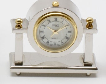 Silver desk clock | Etsy