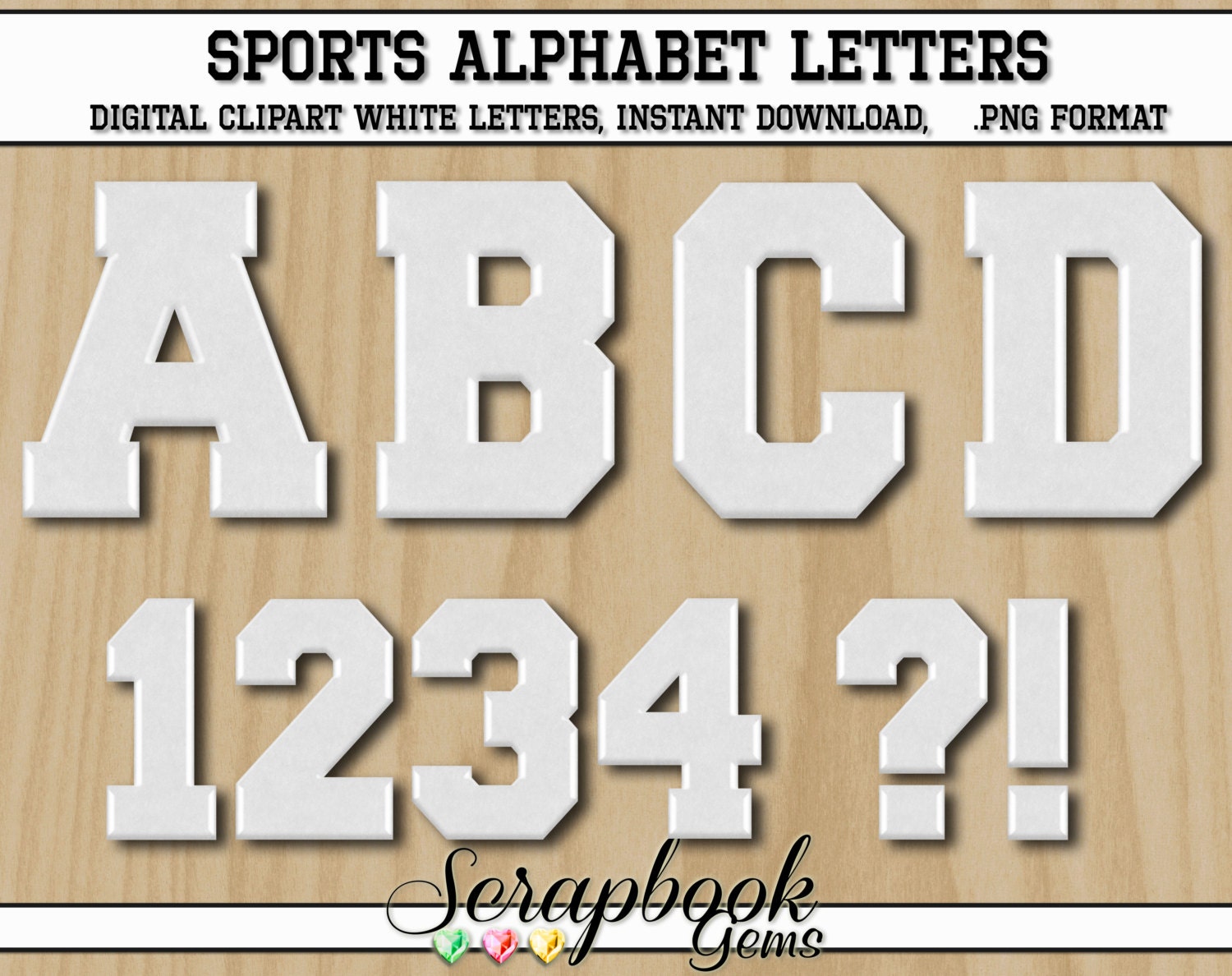 Sports Athletic Letters & Numbers Clipart 40 High Quality PNG