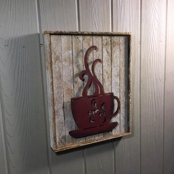 Rustic Coffee Cup Wall Decor by CraftsbyDerek on Etsy